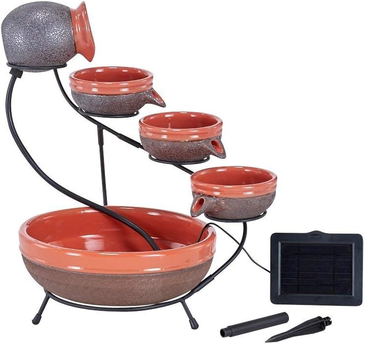 Amazon.com : Smart Solar 23941R01 Lava Red Finish Lava Ceramic Solar ...