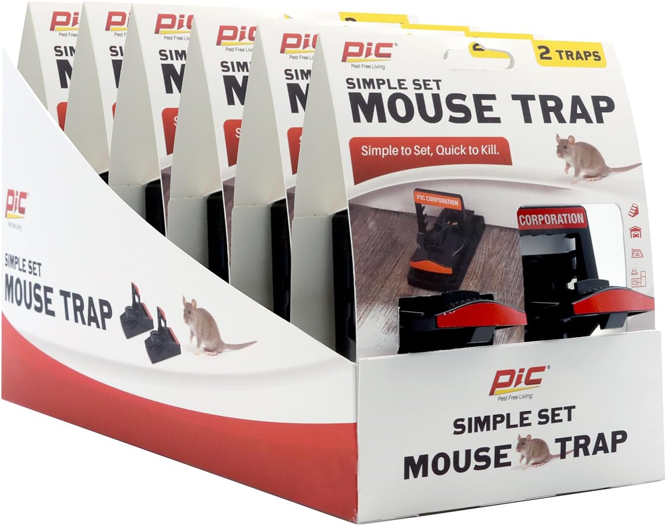 Amazon.com : PIC Simple Set Mouse Traps, 2 Count (Pack of 6) : Patio ...