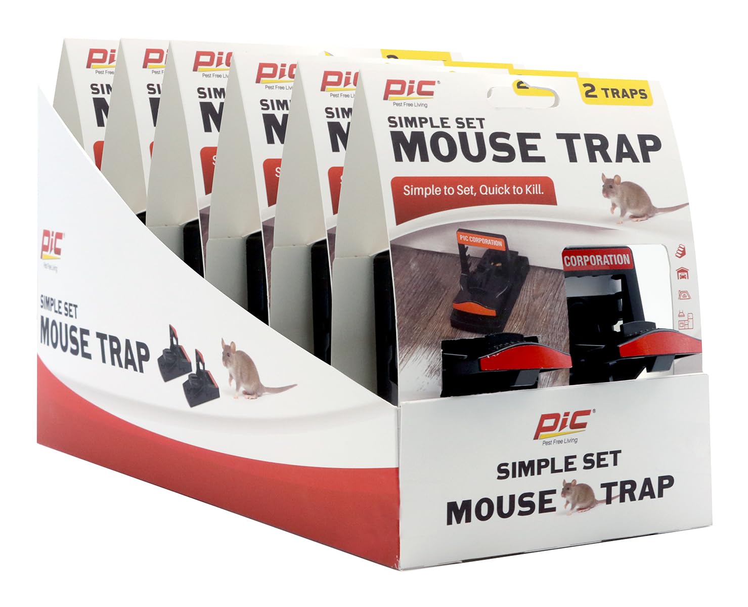Amazon.com : PIC Simple Set Mouse Traps, 2 Count (Pack of 6) : Patio ...