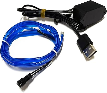 Amazon.co.jp: 新型 スペーシア スペーシアカスタム MK53S ELワイヤー 1m USB電源 有機EL ネオン ブルー 1個 MK53S : 車＆バイク