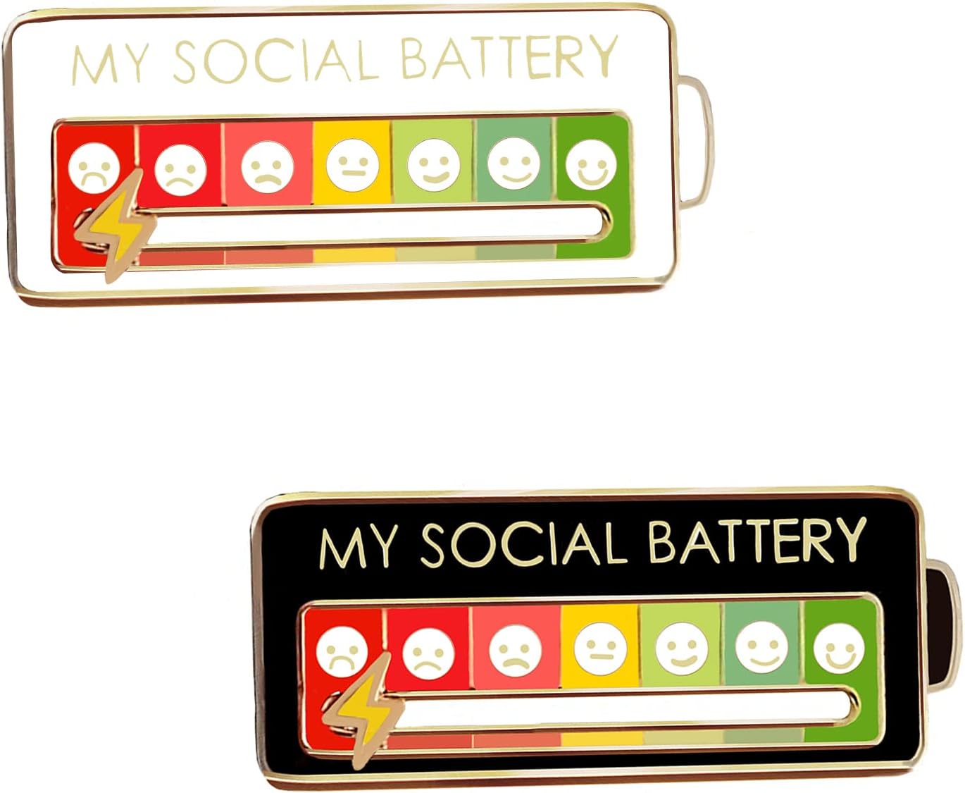 Amazon.com: Express Your Mood with My Social Battery Pin - Enamel Lapel ...