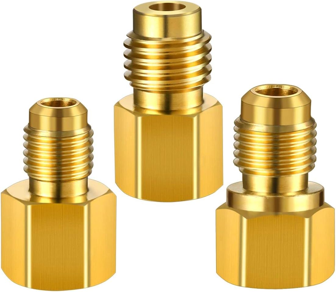 Amazon.com: 3 Pieces R12 R22 to R134A Adapters 6015 R134A Brass ...
