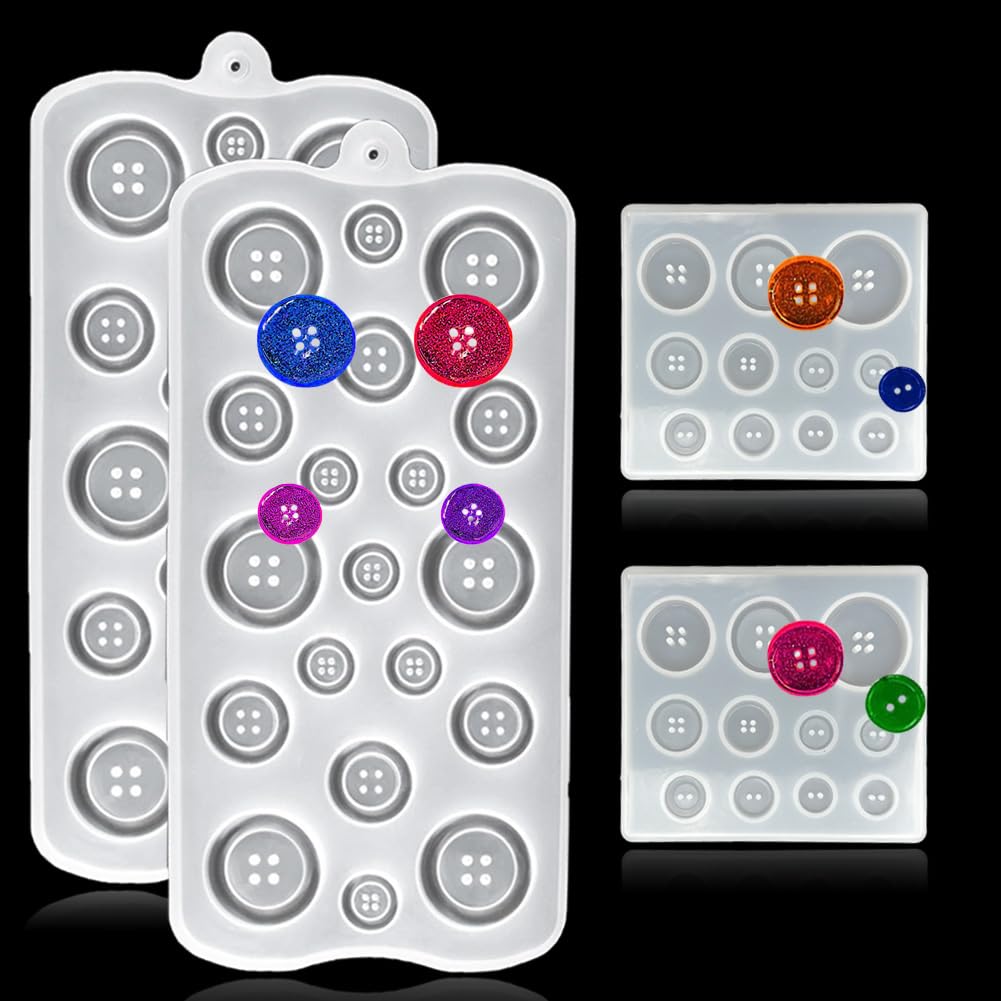 Amazon.com: 4PCS Button Resin Silicone Molds, 10/12/15/20/22/25/30mm ...