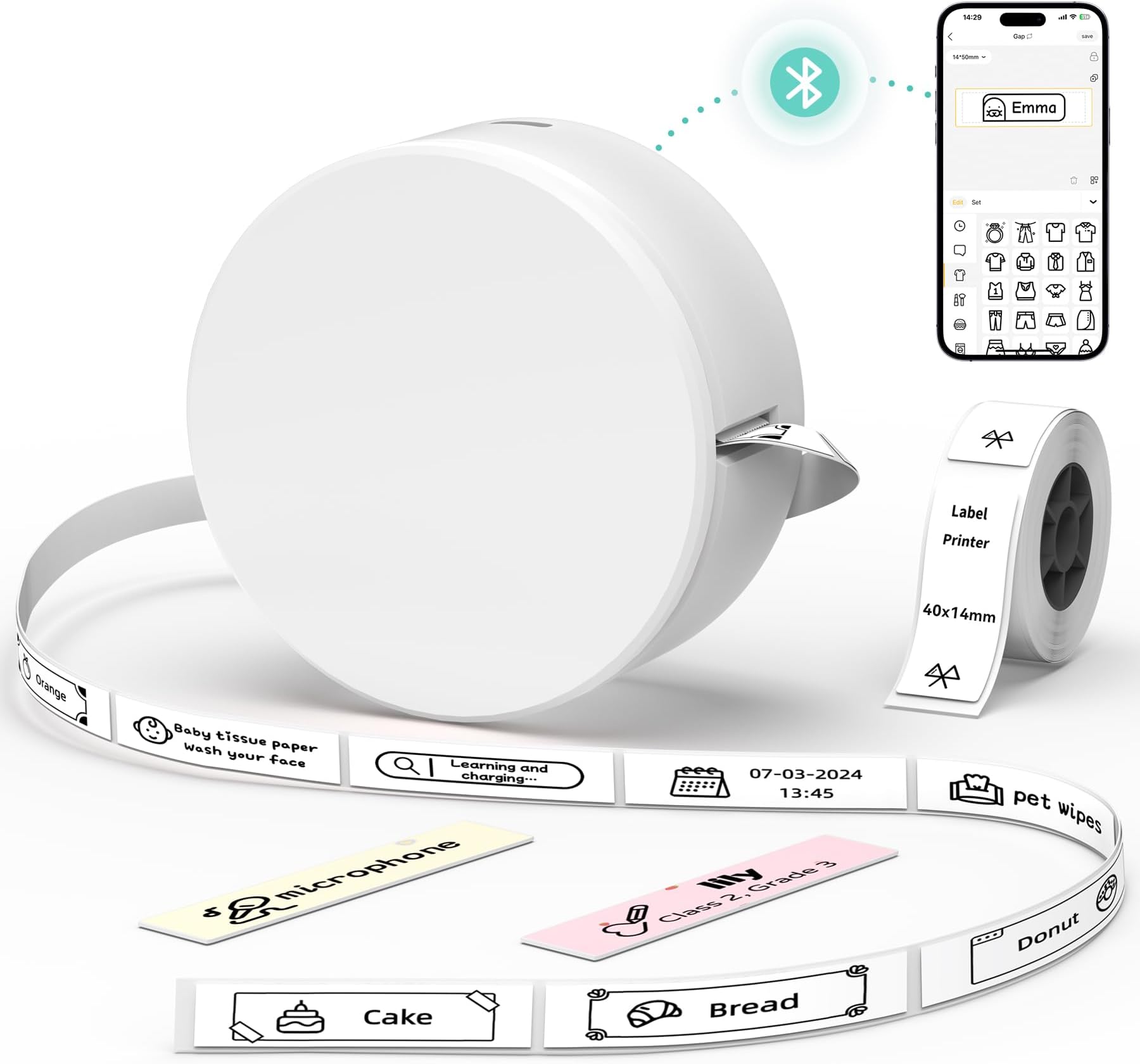 Amazon.com: Nelko Label Maker Machine with Tape, P21 Bluetooth Label ...