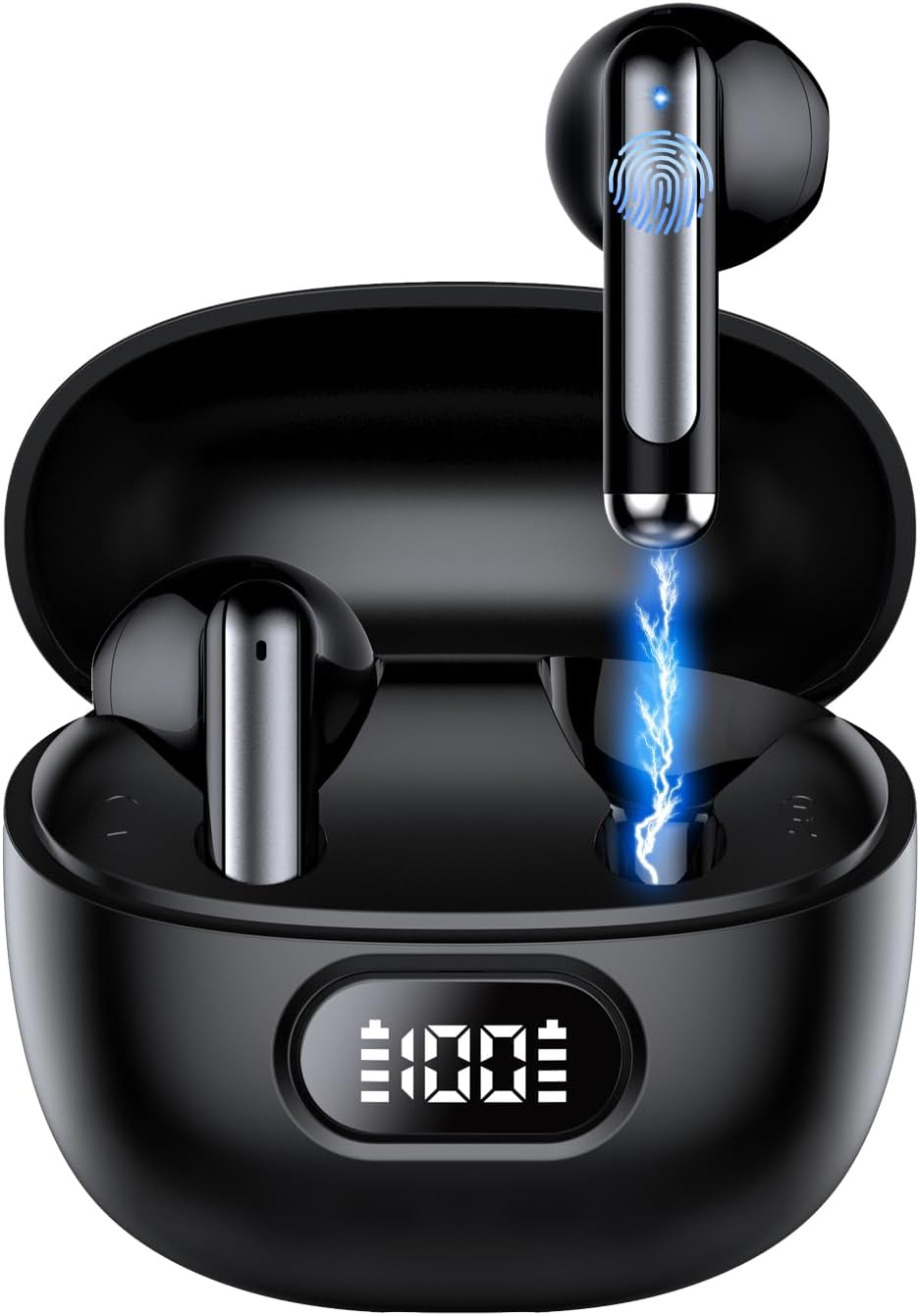 Wireless Earbuds Bluetooth 5.3 LED Display Headphones with ENC Mic,40H ...