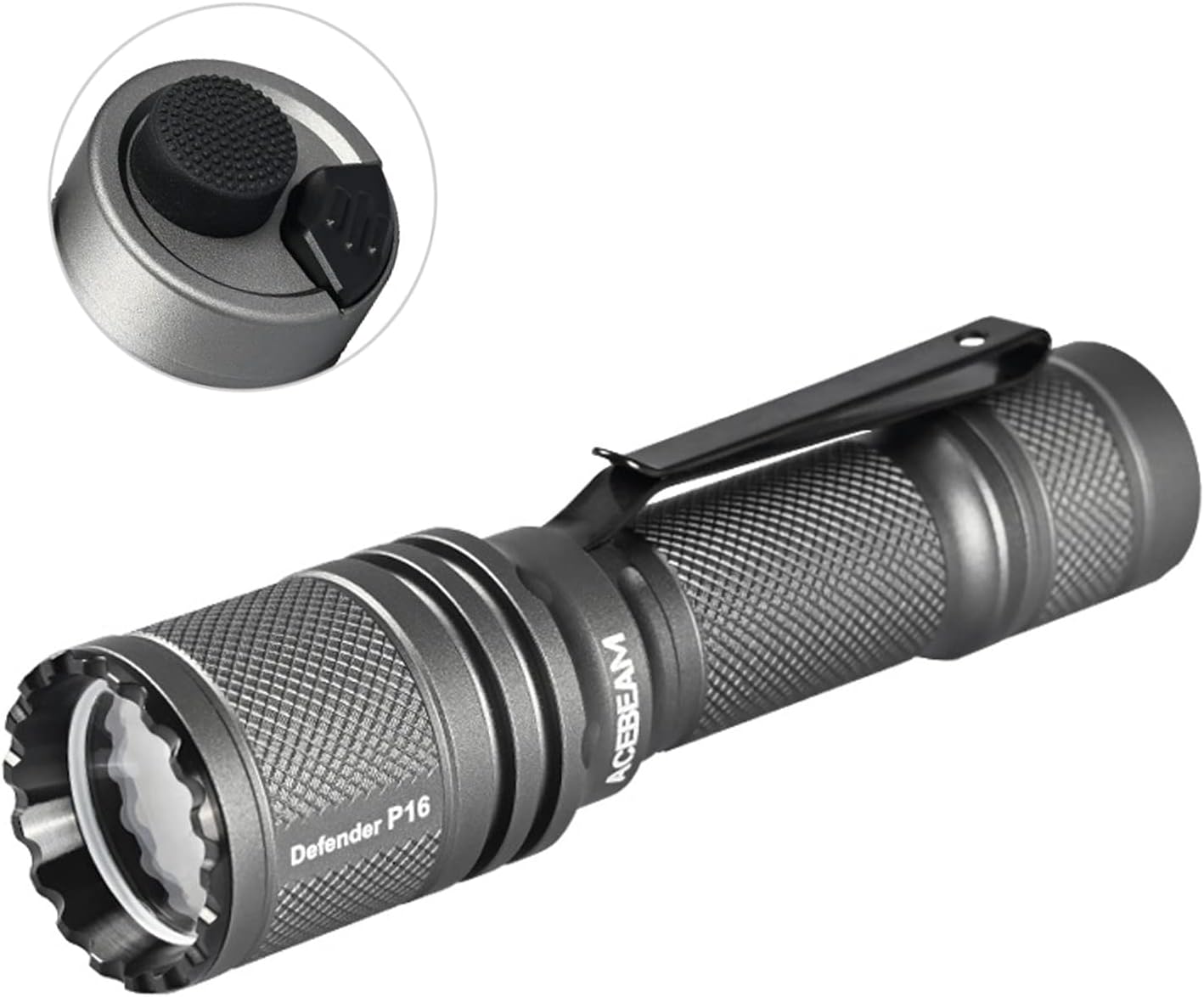 Amazon.com: ACEBEAM Defender P16 Tactical Flashlight Tail-Dual Switch ...