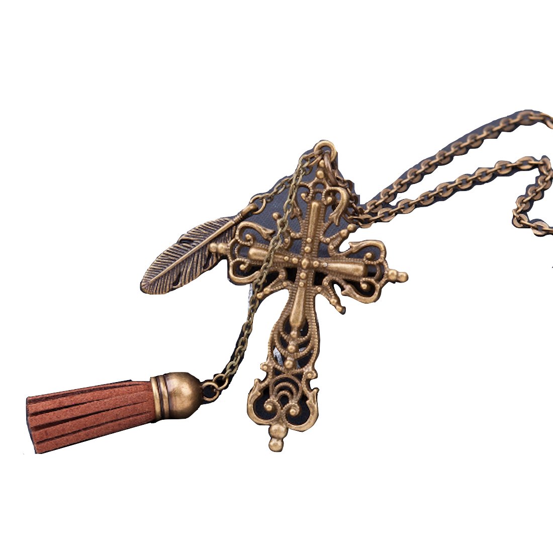Blingg Feather Cross & Tassel Chain Gift for Girls/Women : Amazon.in ...