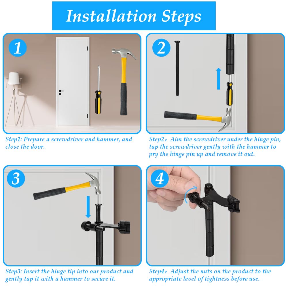 Snapklik.com : OBTANIM 8 Pack Hinge Pin Door Stopper Heavy Duty Metal ...