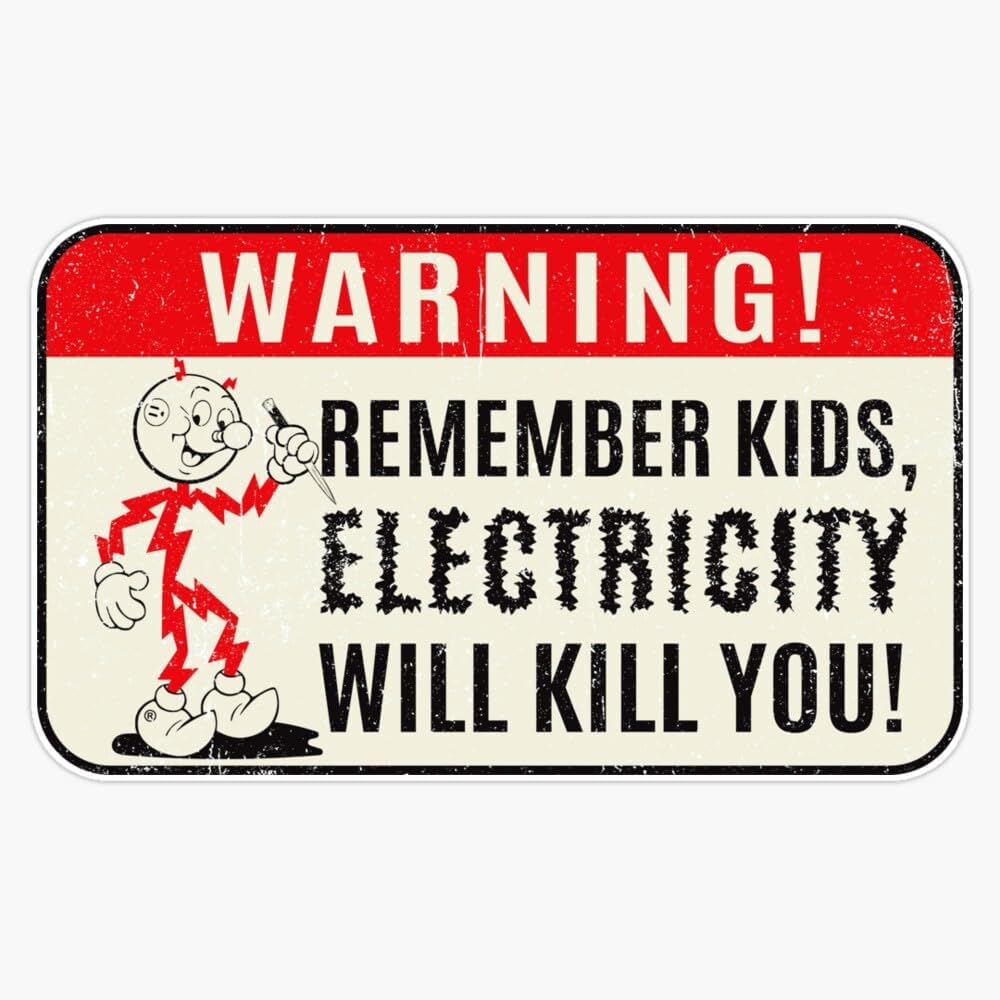 Amazon.com: Reddy Kilowatt Kids Electricity Will Kill You Vinyl Sticker ...
