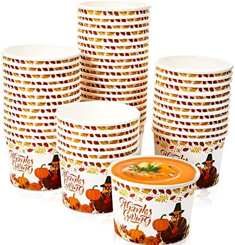 Amazon.com: Potchen 50 Pack 9 oz Thanksgiving Day Disposable Paper Cups ...