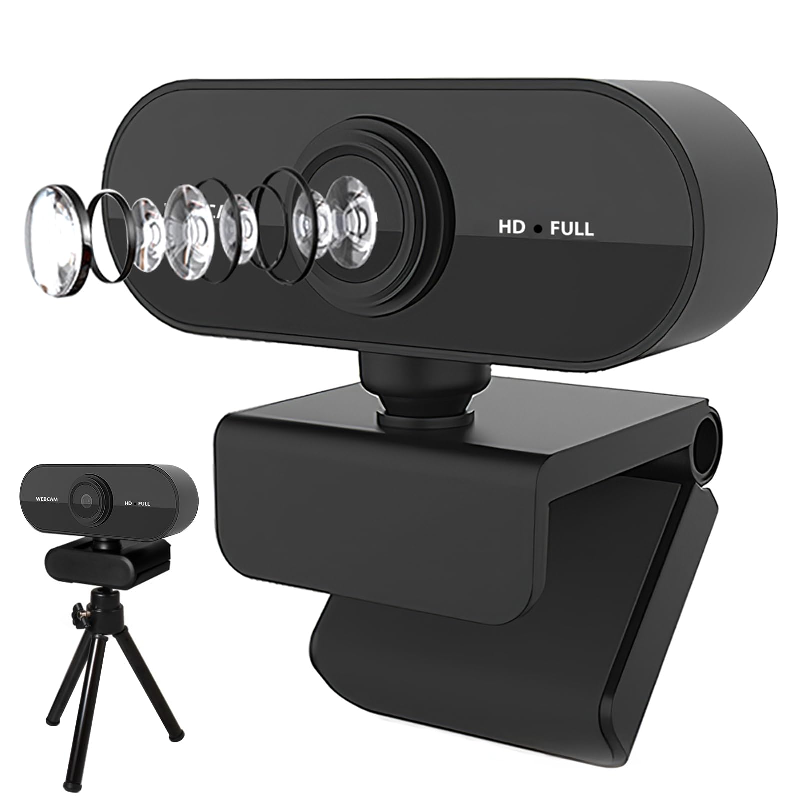 Webcam for PC with Microphone 1080P HD Web Cam USB Camera for PC Laptop ...