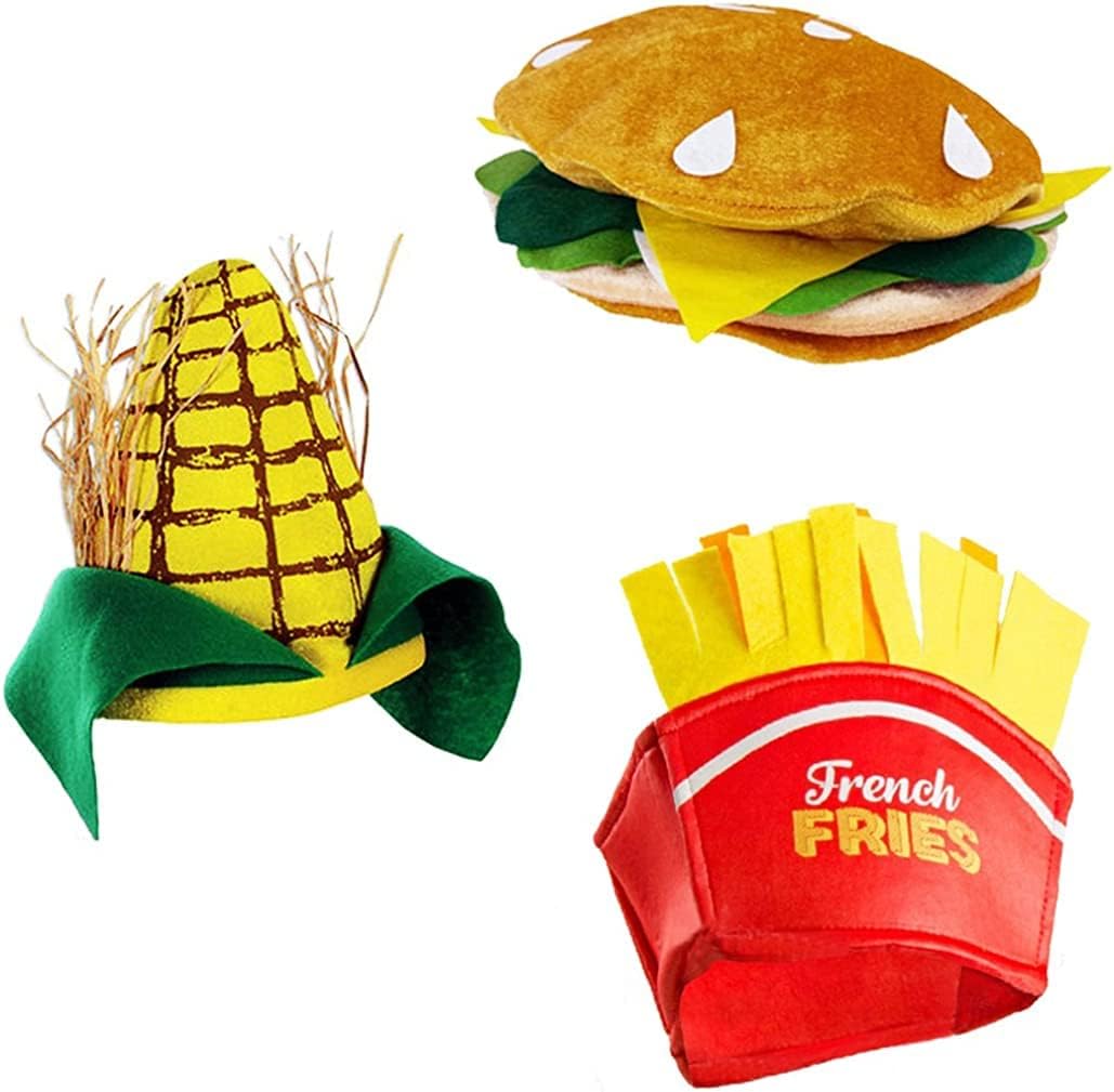 Food Hats – Fast Food Hats - Burger Hat - Fries Hats - Corn On The Cob ...