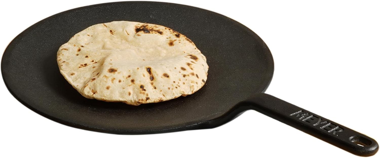 Meyer Pre-Seasoned Cast Iron Roti/Chapati/Dosa Tawa Pan with Stick ...