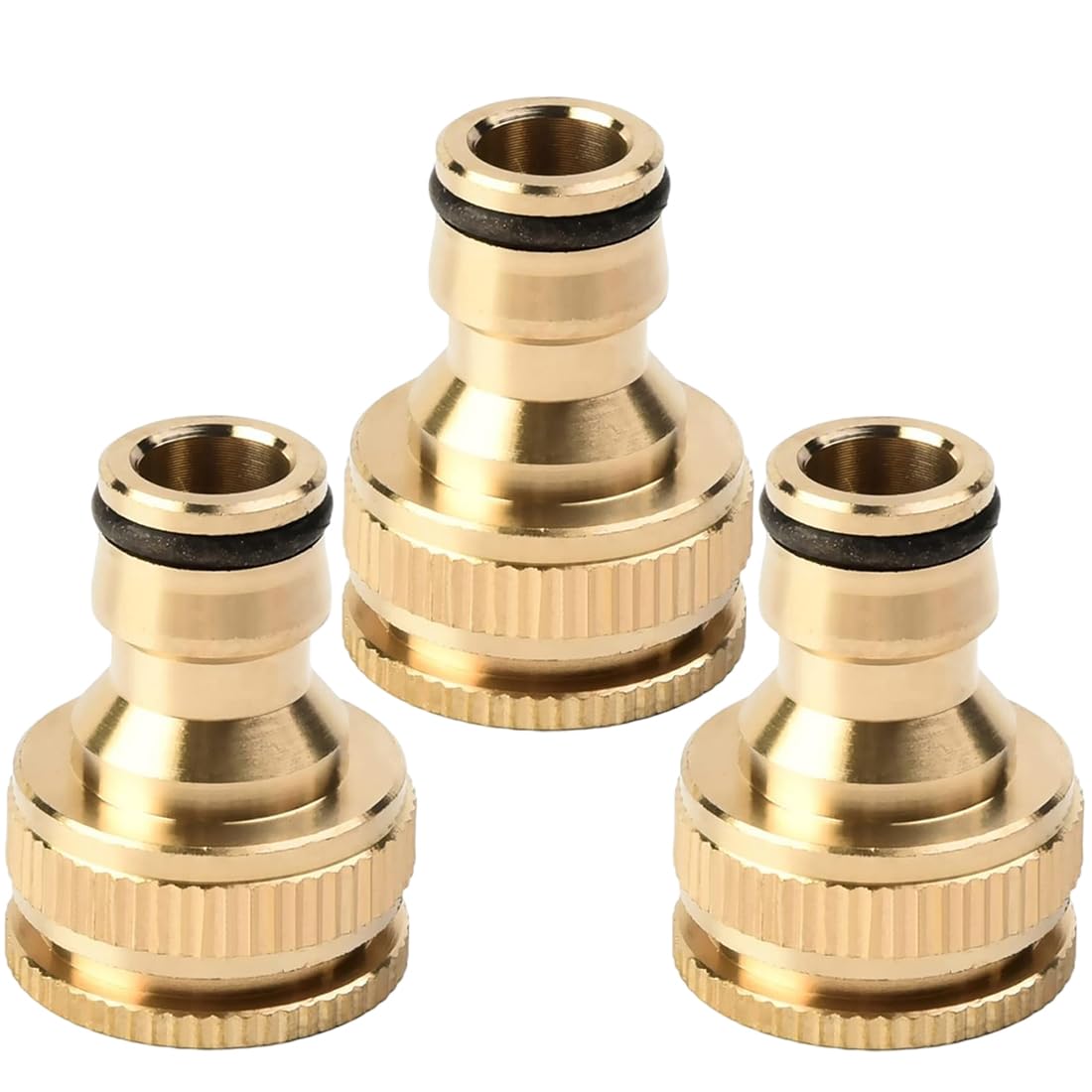 Outside Tap Connector Brass Hose Adapter, 3 Pcs Garden Hose Nozzle ...
