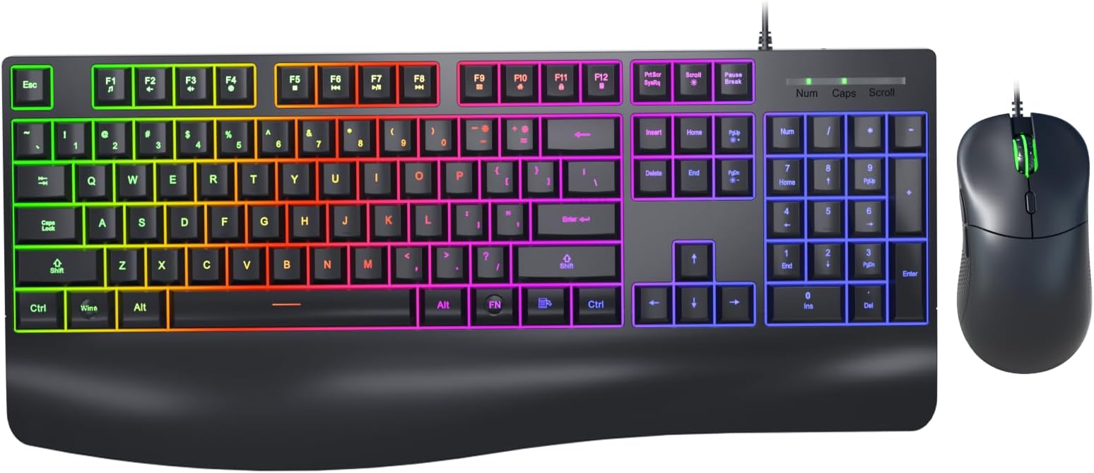 Amazon.com: mafiti RK101 Computer Keyboard Mouse Combo Wired, RGB ...