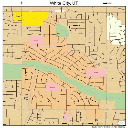 Large Street & Road Map of White City, Utah UT - Printed poster size ...