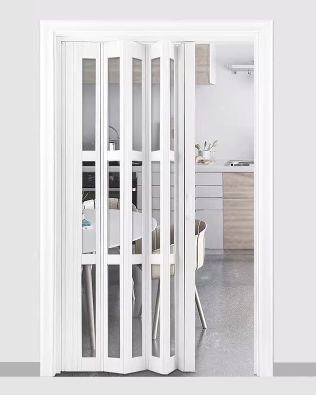 Folding PVC Concertina Door – 210cm High Accordion Gate for Internal ...