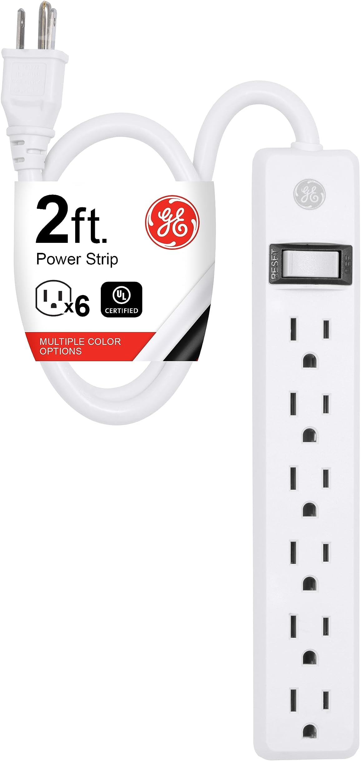 Amazon.com: GE 6-Outlet Power Strip, 2 Ft Extension Cord, Heavy Duty ...