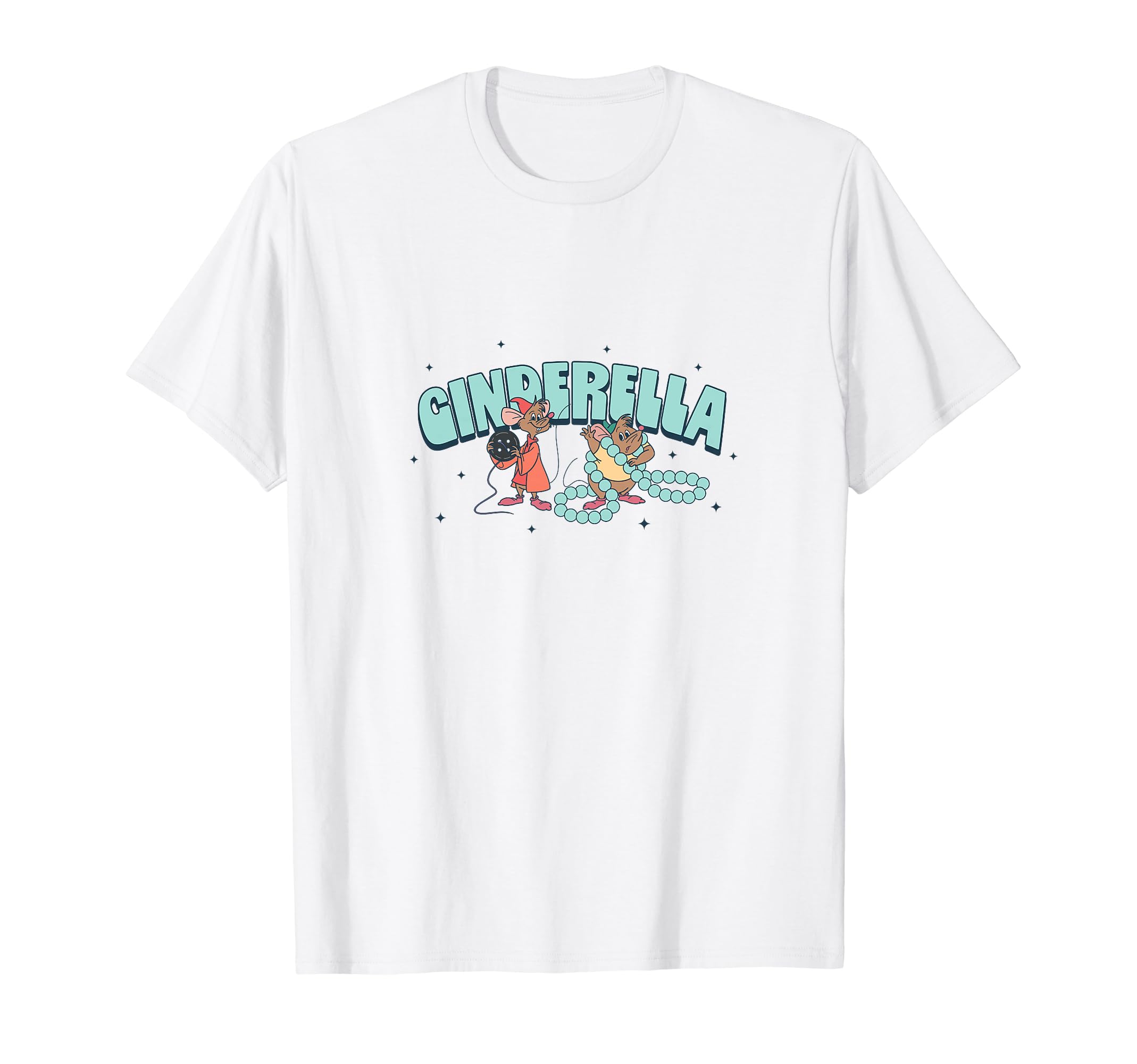 Amazon.com: Disney Cinderella Jaq And Gus Gus Helping Chest Text Logo T ...
