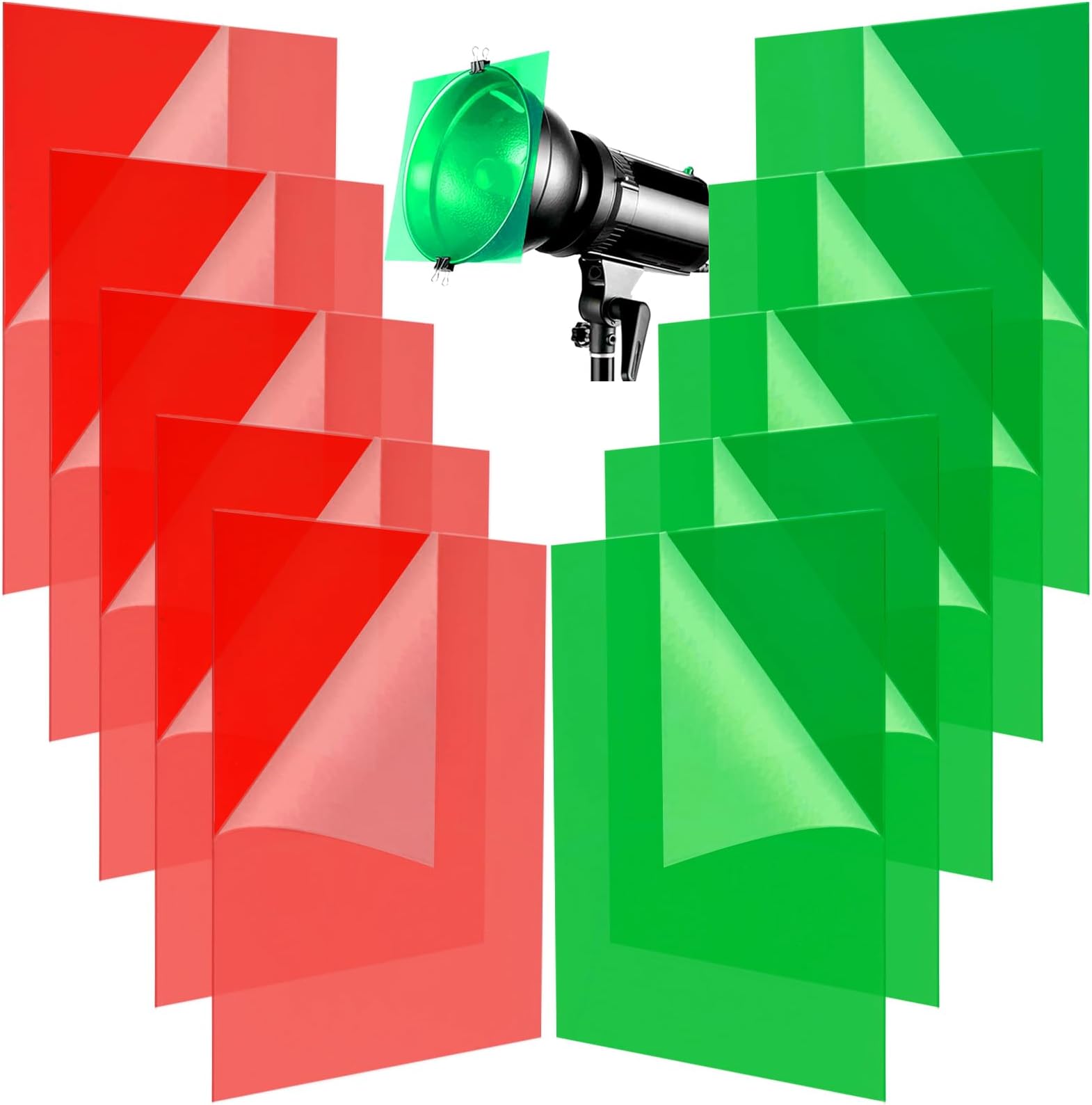 Amazon.com : 10 Pieces Christmas Gel Filter - Transparent Color Red ...