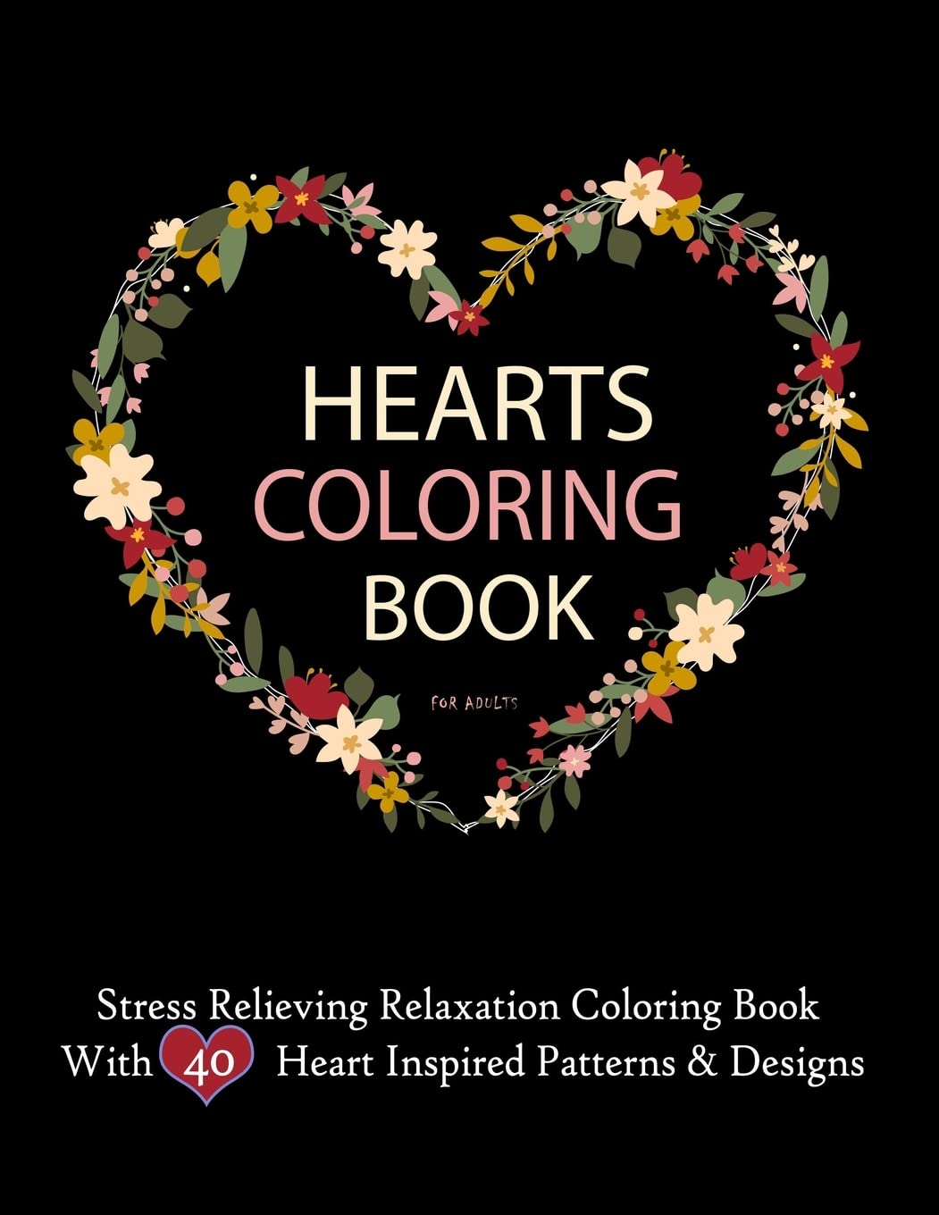 Hearts Coloring Books For Adults Stress Relieving Relaxation Coloring ...
