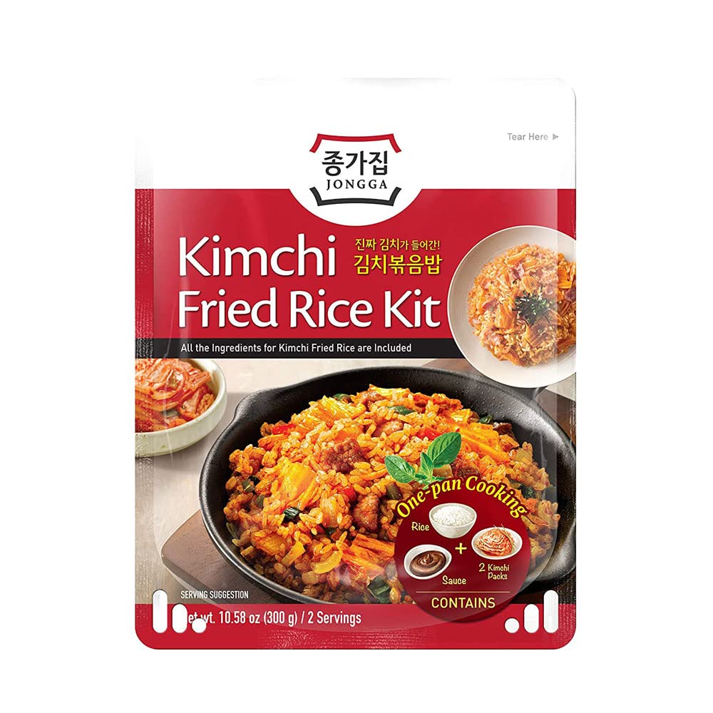Buy Jongga Korean Kimchi Fried Rice Kit with Rice, Real Kimchi Pack ...