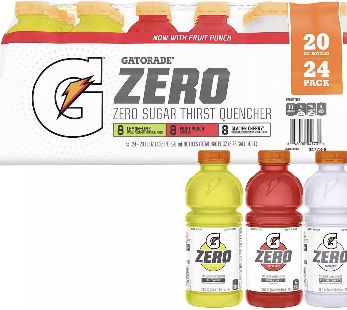 Amazon.com : Gatorades Zero Thirst Quencher Variety Pack, 20 fl. oz., 24 Pack : Grocery ...