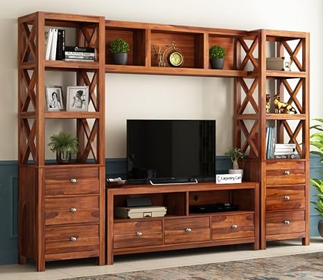 CARPENTRY CART Sheesham Wood Standard TV Entertainment Unit ...