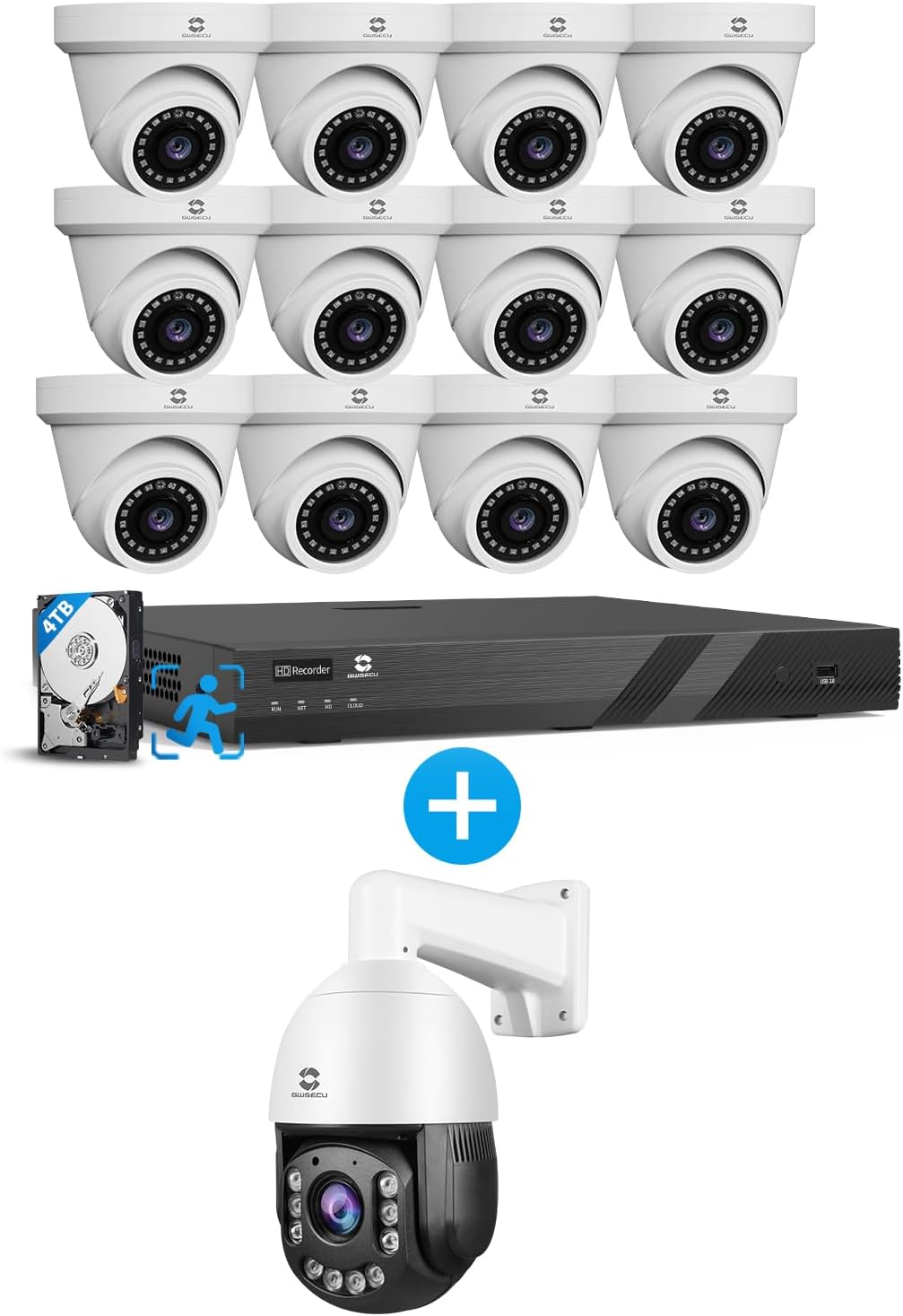 Amazon.com : GWSECU 16 Channel Security Camera System PoE, 12pcs 5MP ...