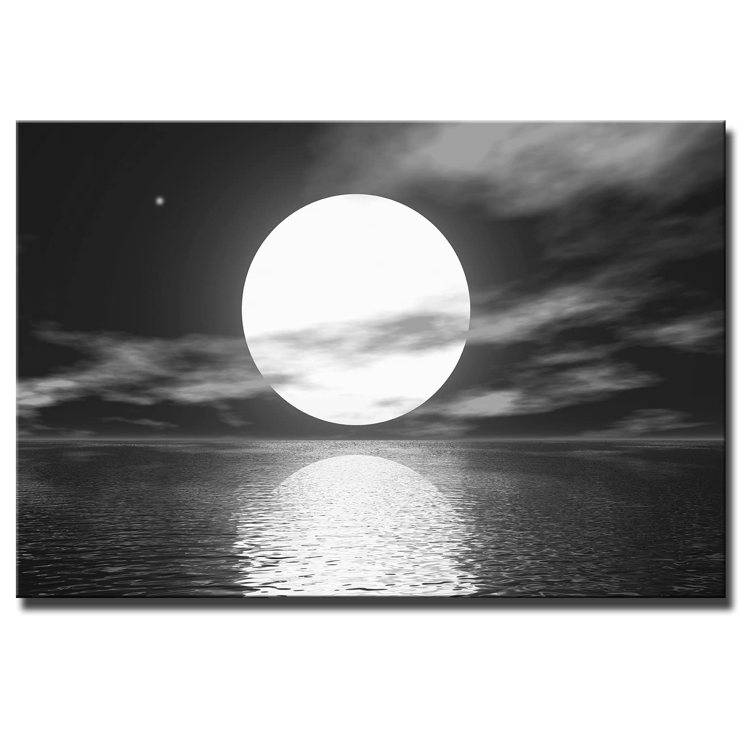 Full Moon Drawing Black And White