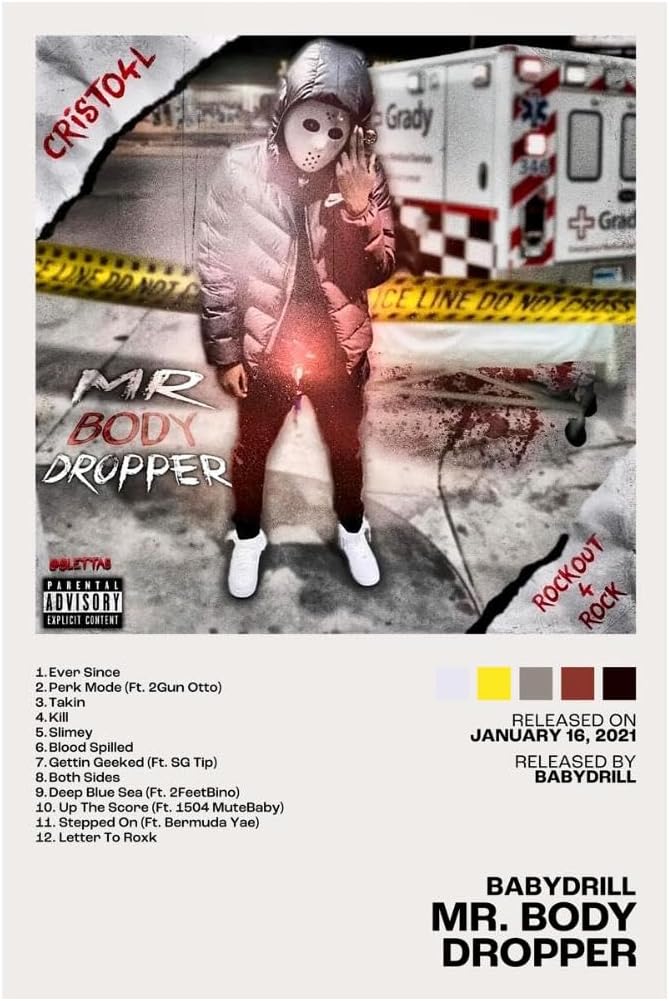 Amazon.com: VANCOSTAR BabyDrill Mr. Body Dropper Album Cover Music Poster Cool Home Decor For ...