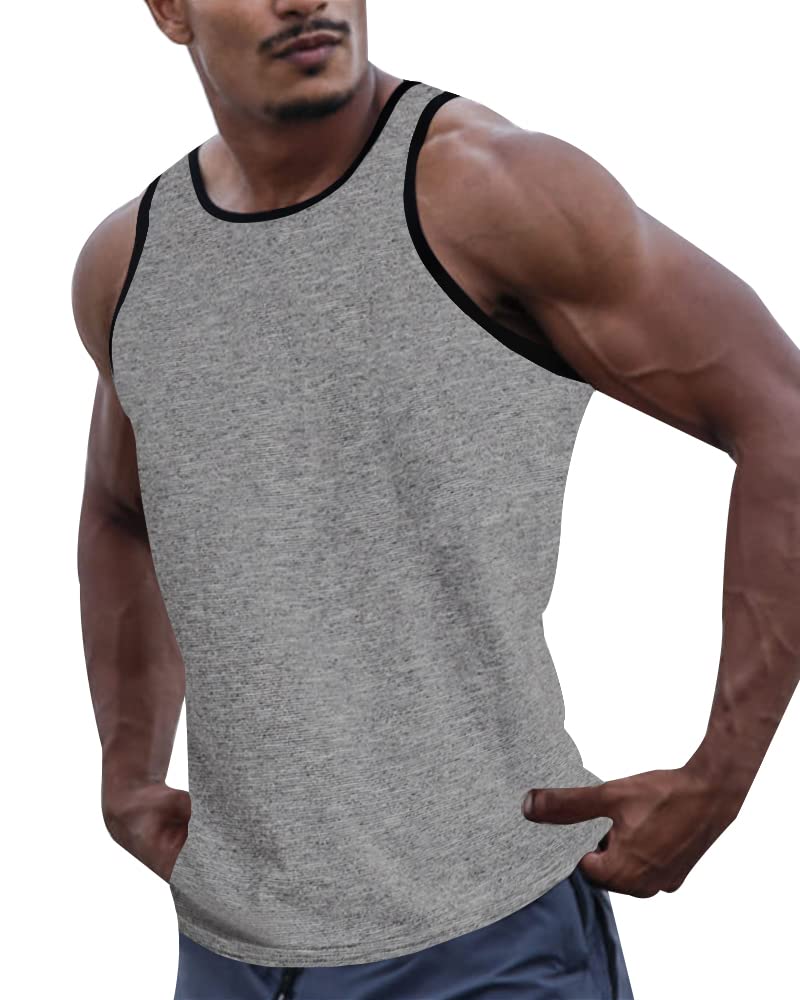 Men's Sleeveless Muscle Shirt Classic Fitness Bodybuilding Gym Shirt ...