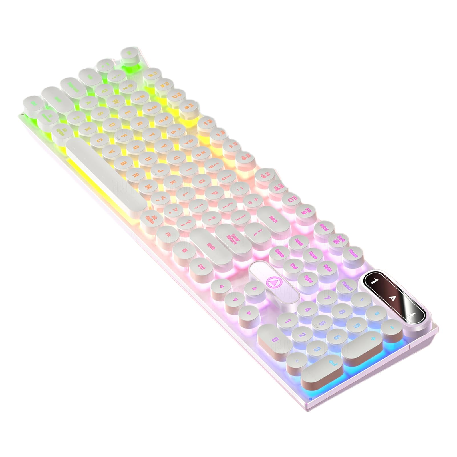Light Up Keyboard with Backlit, Aesthetic Retro Punk Mechanical ...