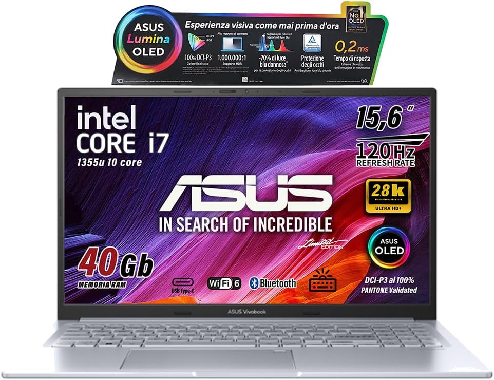 ASUS Zenbook 14 OLED UX3405MA#B0CNXY3XYY, Notebook in metallo, Monitor ...