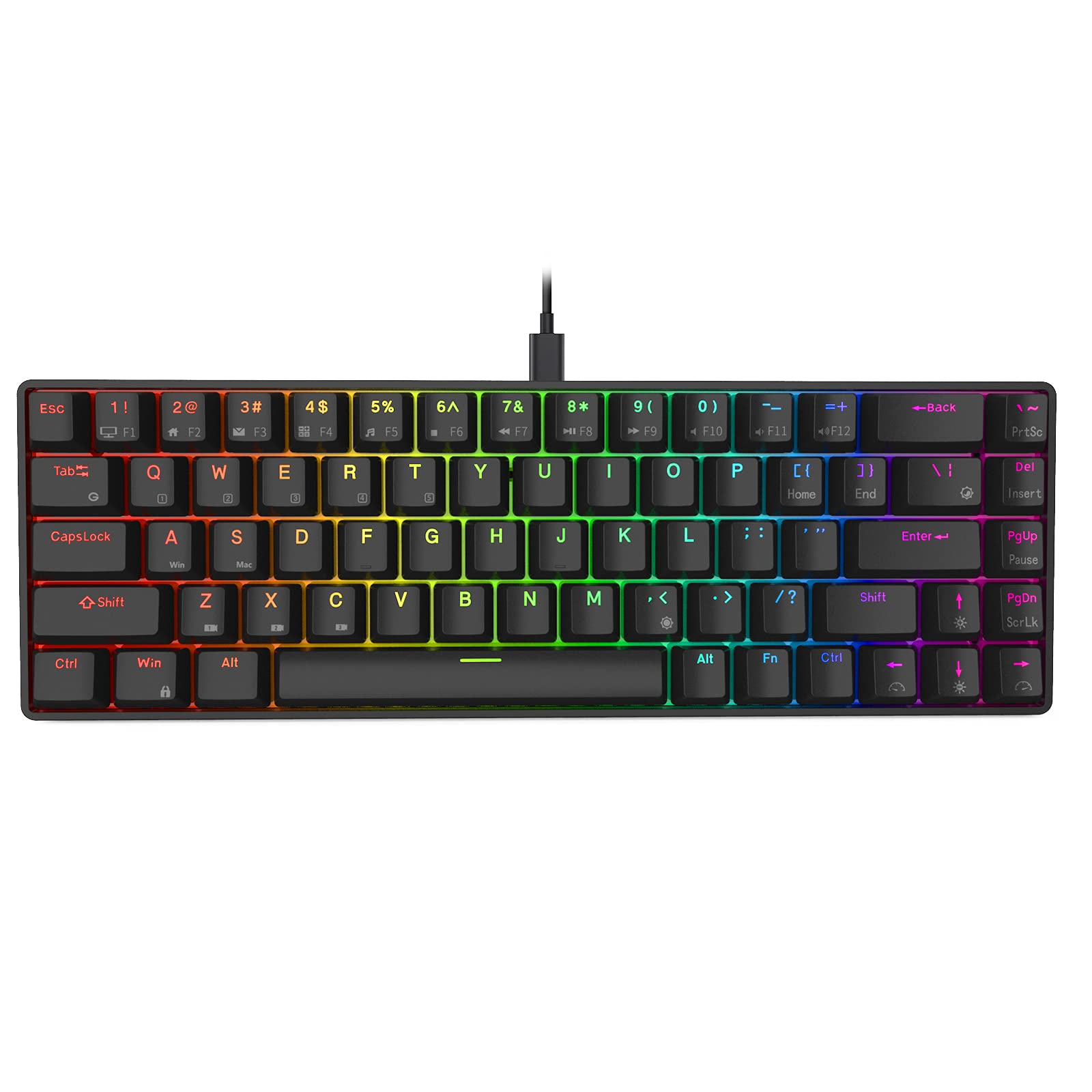 Buy RK ROYAL KLUDGE RK68 (RK855) Wired 65% Mechanical Keyboard, RGB ...