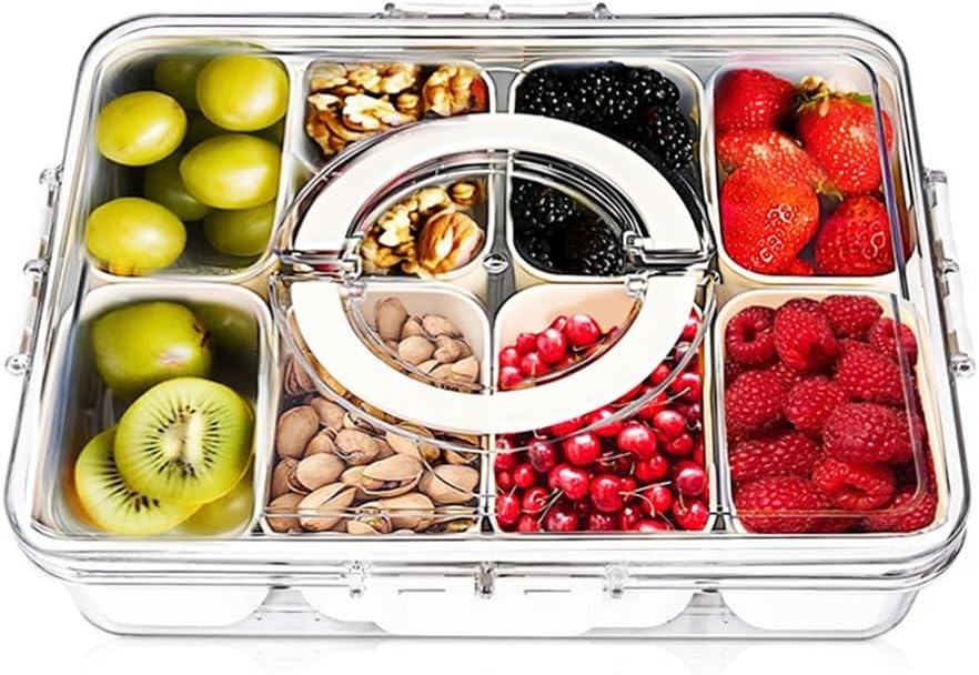 Amazon.com | 8 Compartments Snack Box Snackle Container, Divided ...