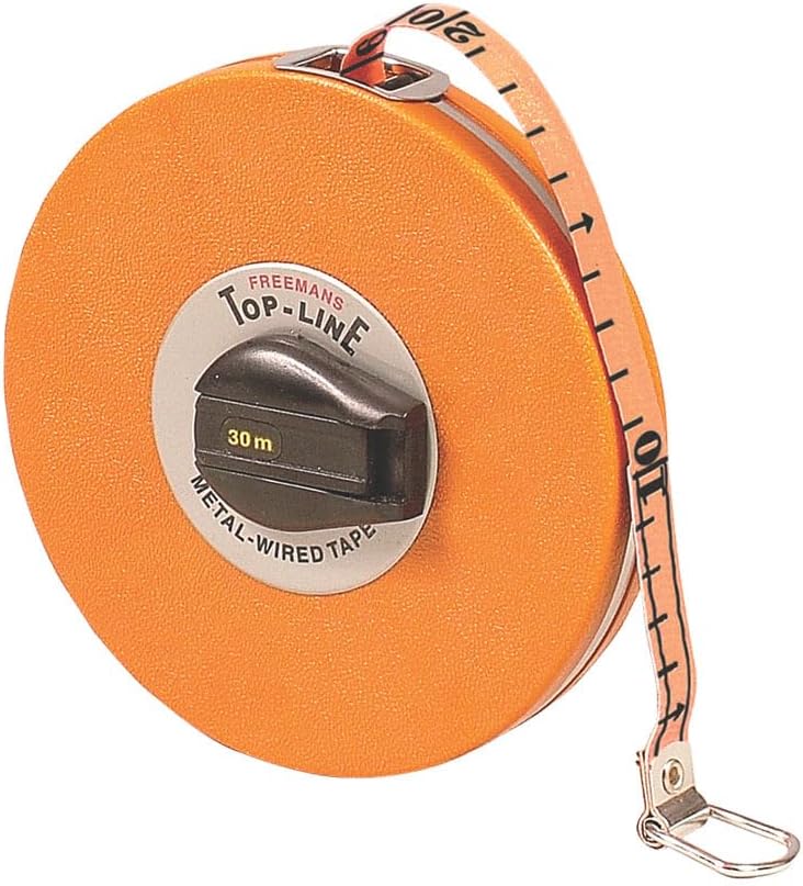 FREEMANS Top Line 30m:16mm Metal Wired Measuring Tape - 30m/100ft ...