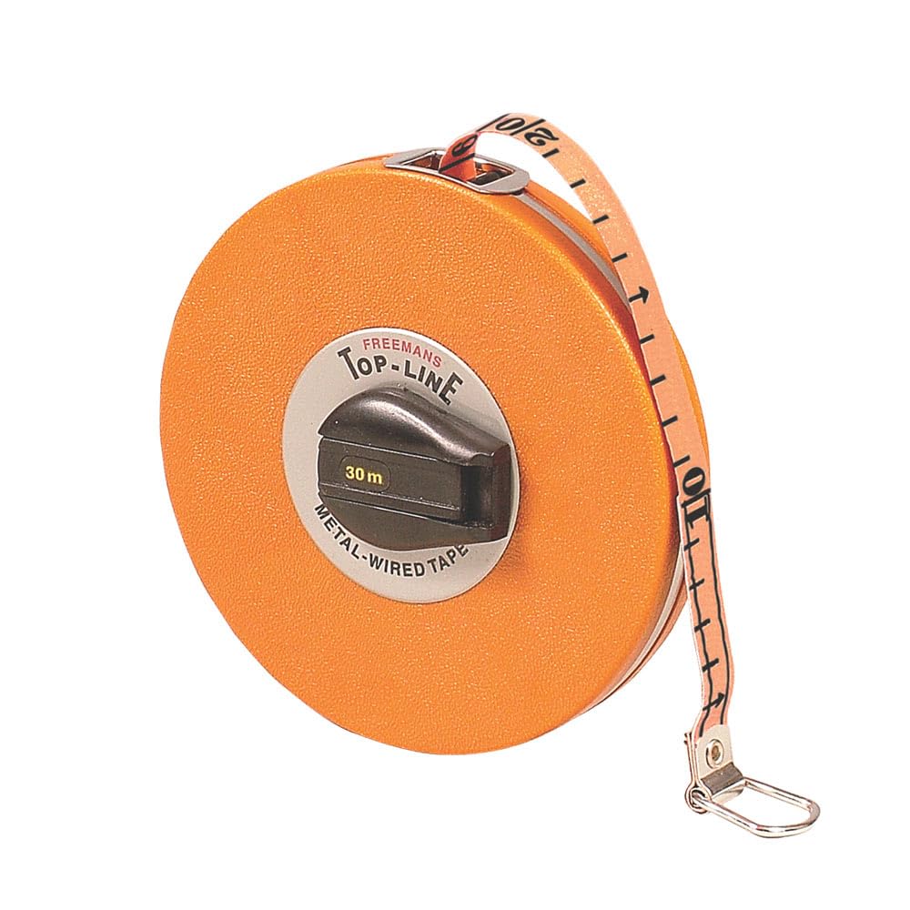 FREEMANS Top Line 30m:16mm Metal Wired Measuring Tape - 30m/100ft ...