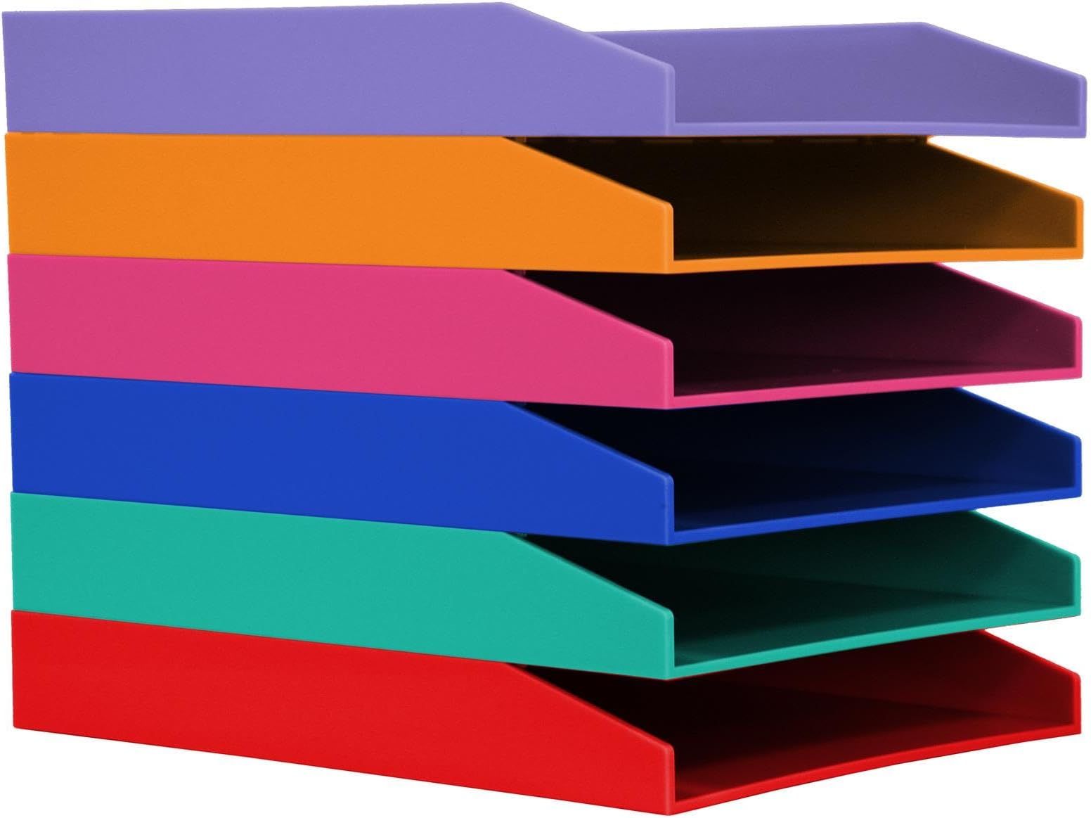 simpa 6 Tier Assorted Multicolour Plastic Stackable Letter Filing ...