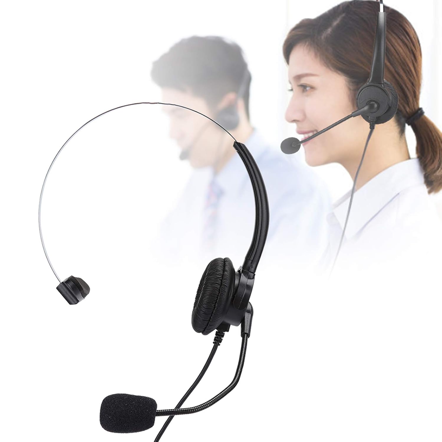 167 Telephone Monaural Headset with Crystal Connector, Wired Headsets ...