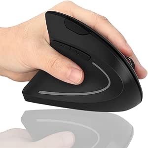 Amazon.com: Lekvey Ergonomic Left-Handed Mouse, Wireless USB 2.4GHz ...