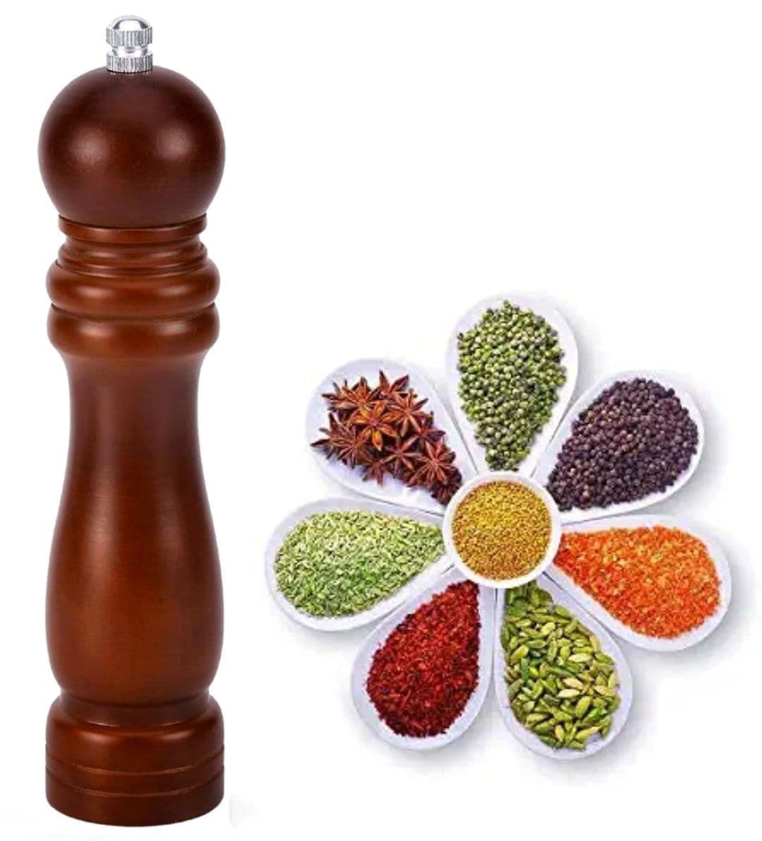 Buy BA Traditional Wooden Salt&Pepper Shakers with Adjustable ...