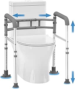 Amazon.com: Delog Toilet Safety Rails 350 lb FSA/HSA Eligible Height-Adjustable Toilet Frame ...