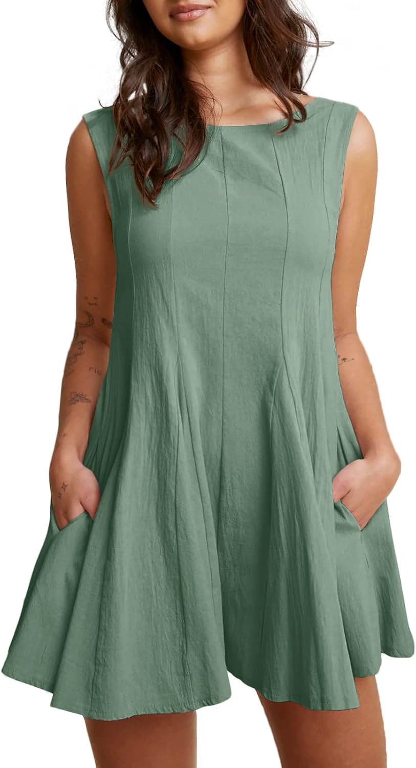 Amazon.com: Jeanewpole1 Women's Sleeveless Backless Wide Leg Flowy ...