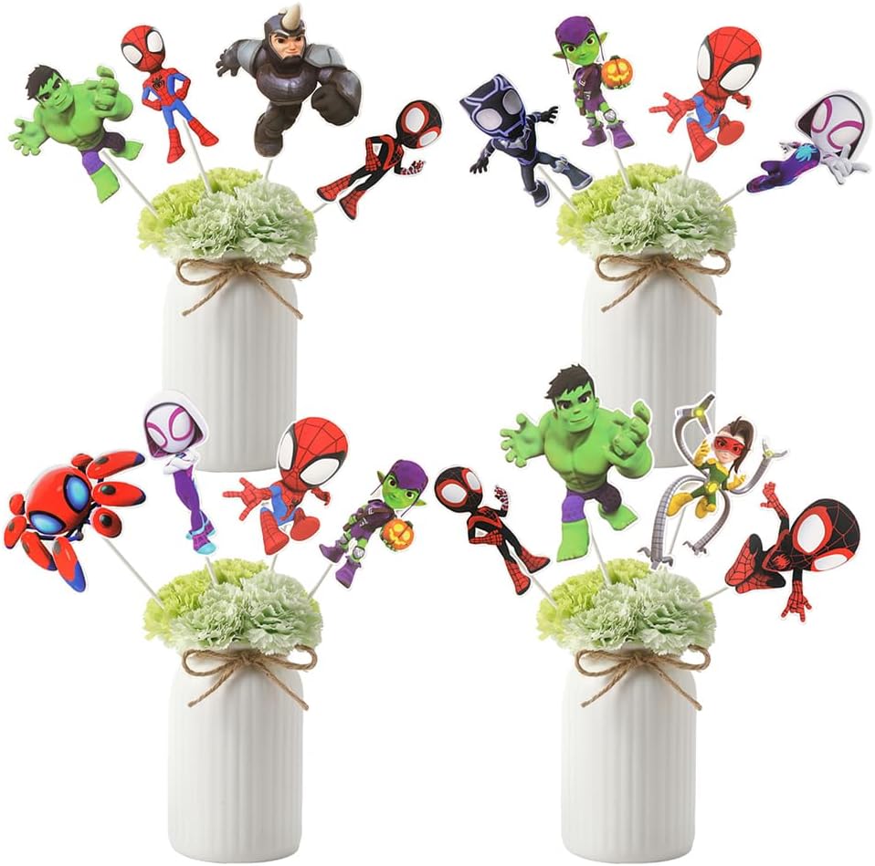 Amazon.com: 24PCS Spidey Centerpieces Decorations Table Toppers For ...