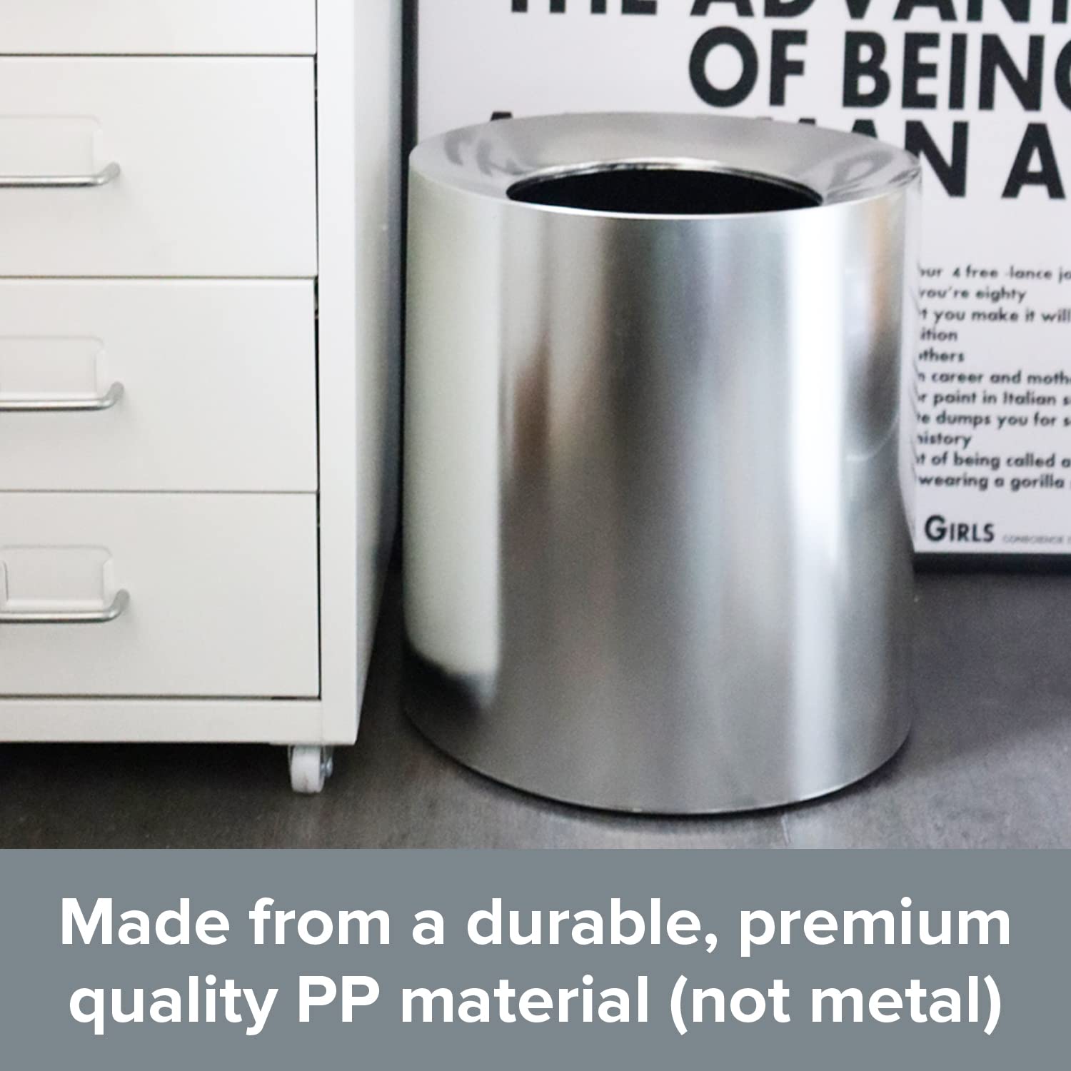 Snapklik.com : Modern Polished Stainless Steel Design Garbage Can - 12L ...