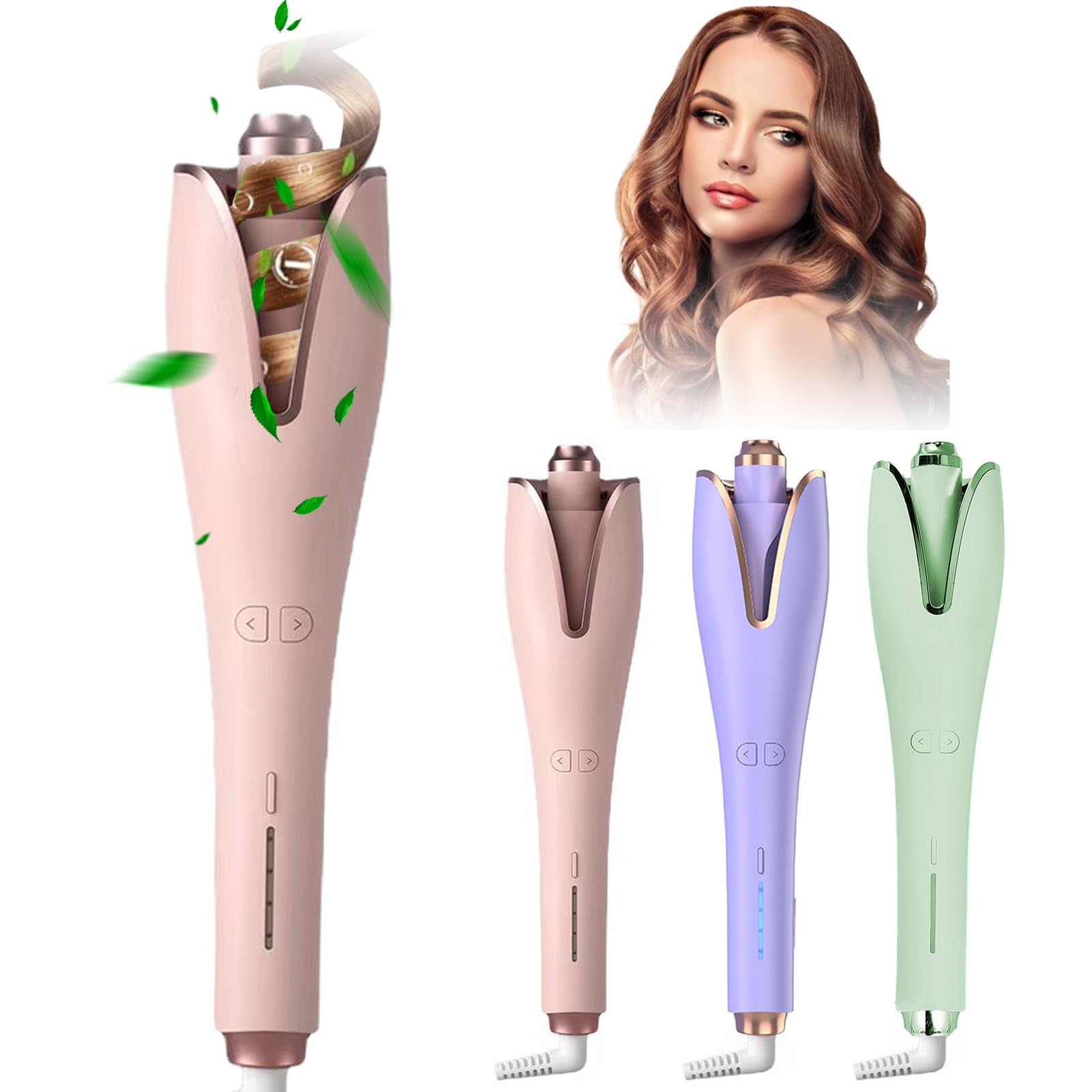 Automatic Hair Curling Iron, 360° Rotating Hair Wave Curler, Fast ...
