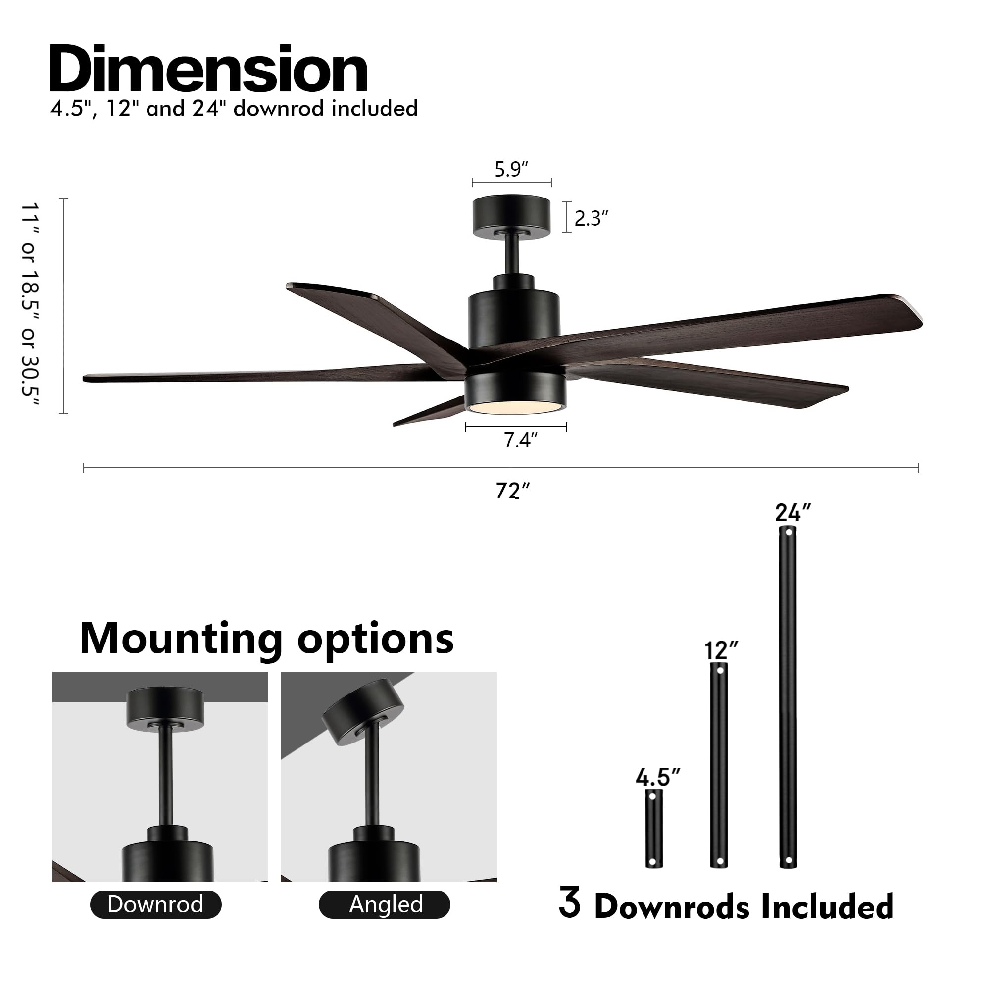 Snapklik.com : WINGBO 72 Inch DC Ceiling Fan