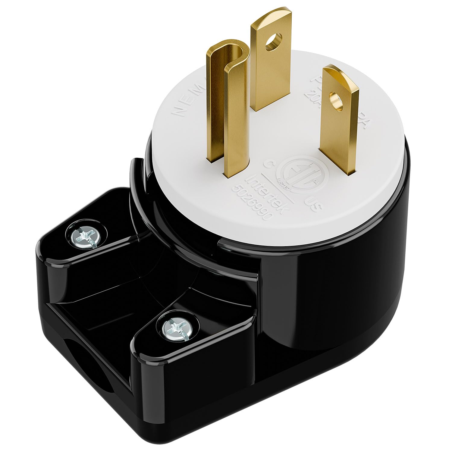 Snapklik.com : USA 3-Prong Male AC Plug, Right Angle ETL Nema 5-20P 3 ...