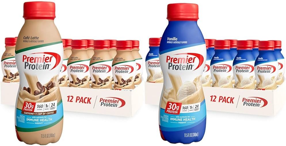 Amazon.com: Premier Protein Shake Café Latte & Vanilla, 30g Protein, 1g ...